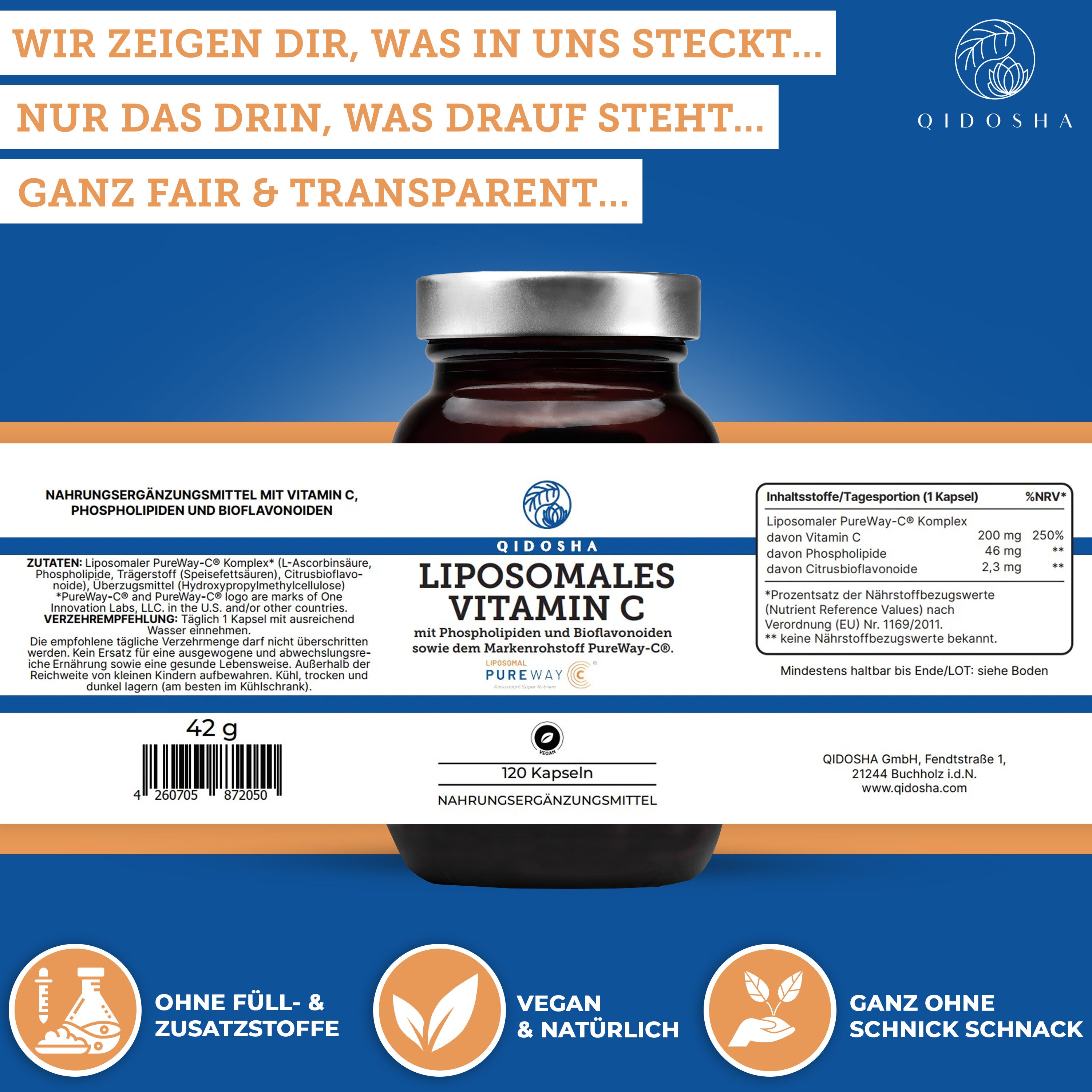 Liposomales Vitamin C mit Bioflavonoiden (PureWay-C®) online kaufen – QIDOSHA