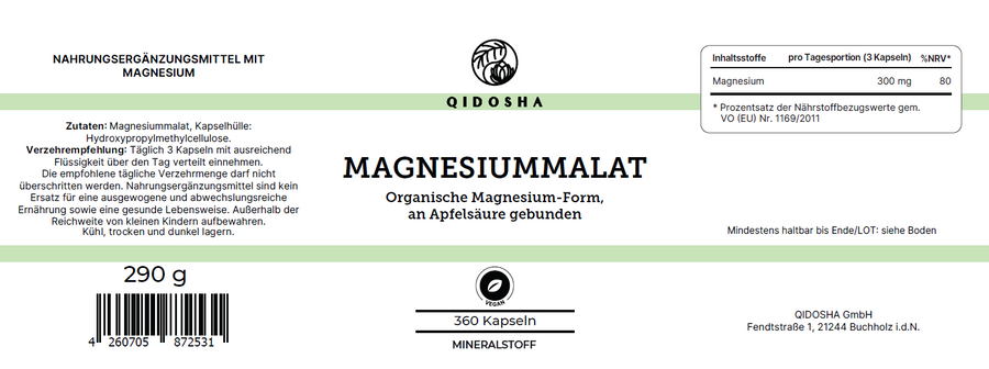 Magnesium-Malat – 300 mg Magnesium | QIDOSHA